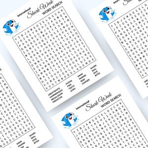 Shark Week Activities Word Search - Shark Week Science Printable 3rd ...
