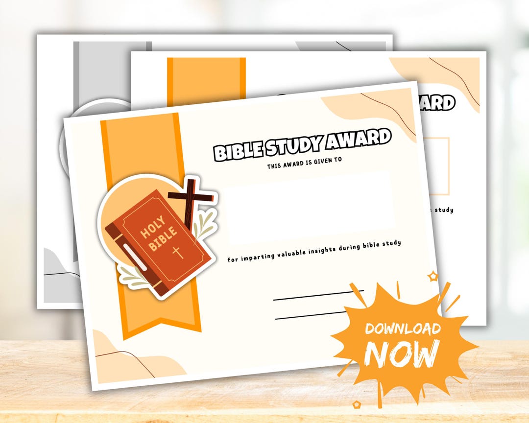 Bible Study Award End of Year Awards Sunday School Award Religious ...