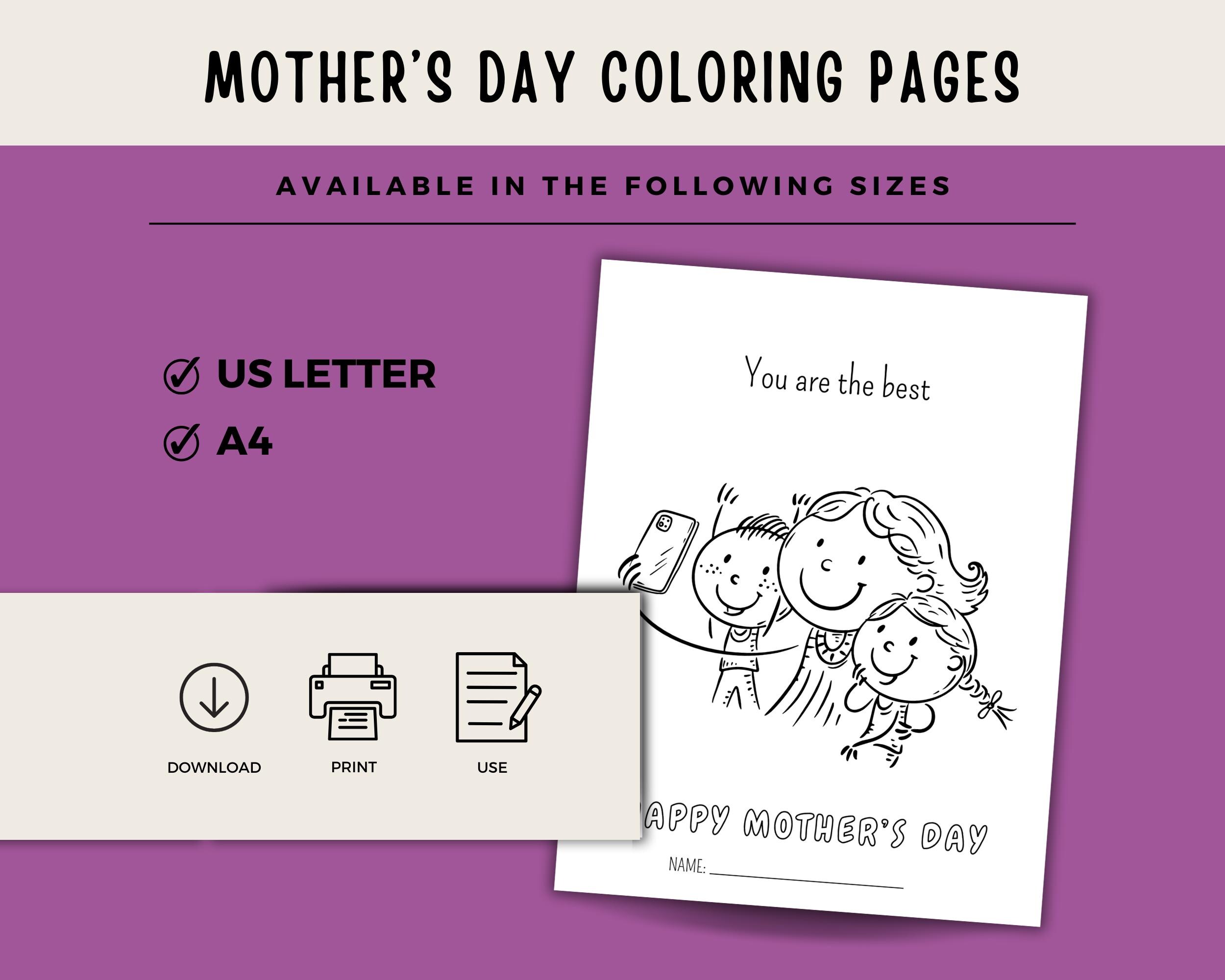 Mother's Day Printable Coloring Sheets for Kids All About My Mom ...
