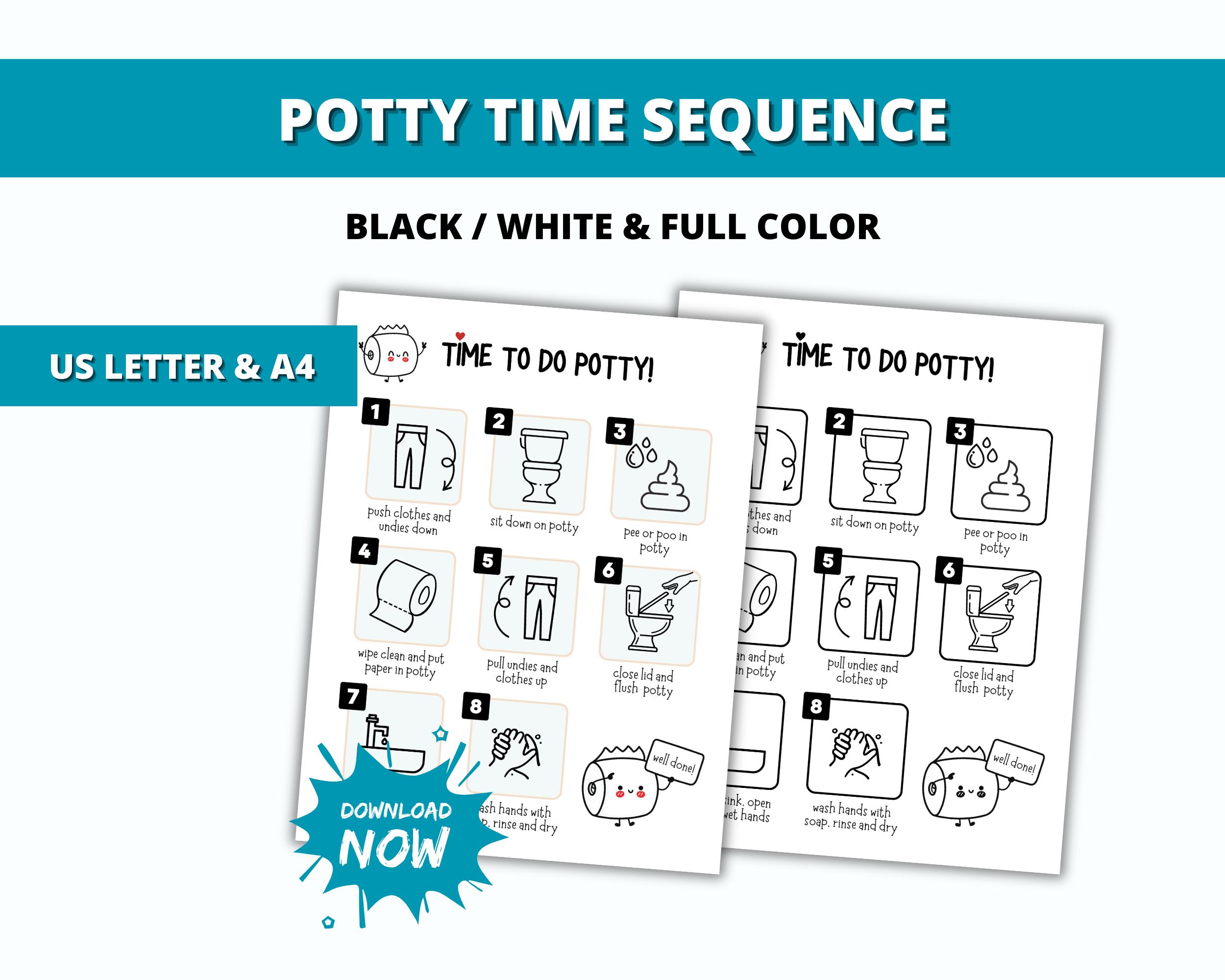 Potty Time Sequence Printable, Potty Training Guide, Potty Training ...
