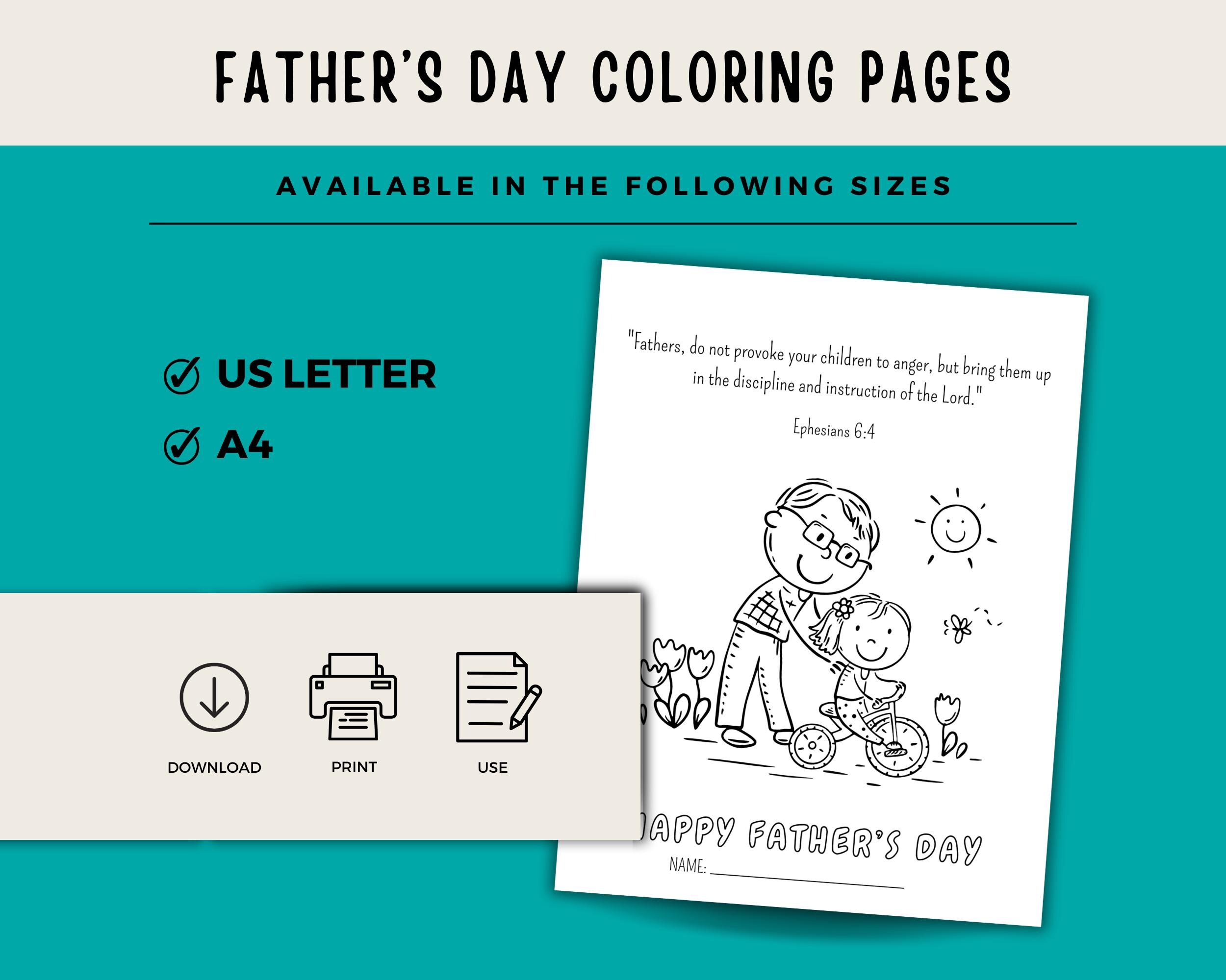 Printable Fathers Day Religious Craft Bible Verse Fathers Day Gift From ...