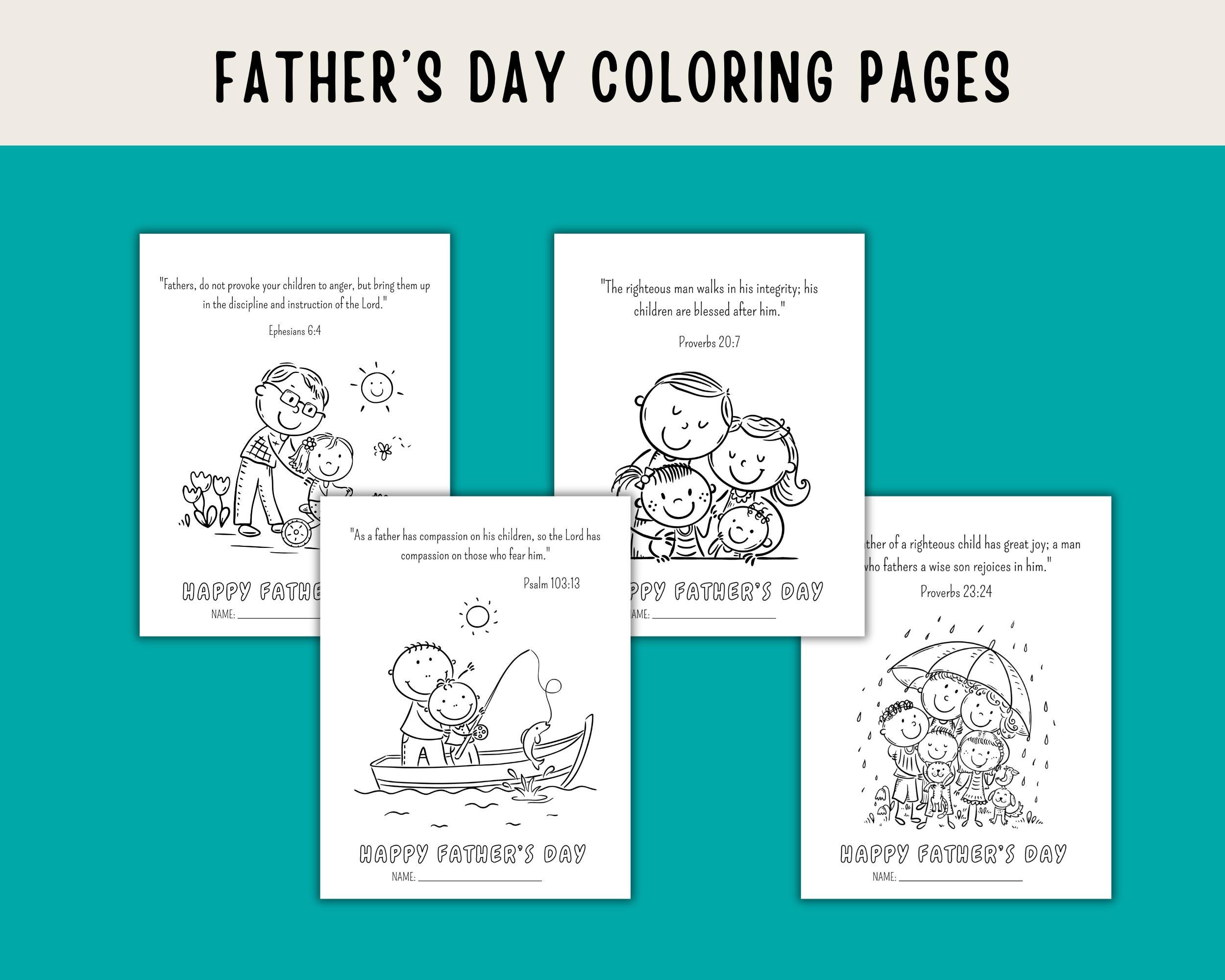 Printable Fathers Day Religious Craft Bible Verse Fathers Day Gift From ...