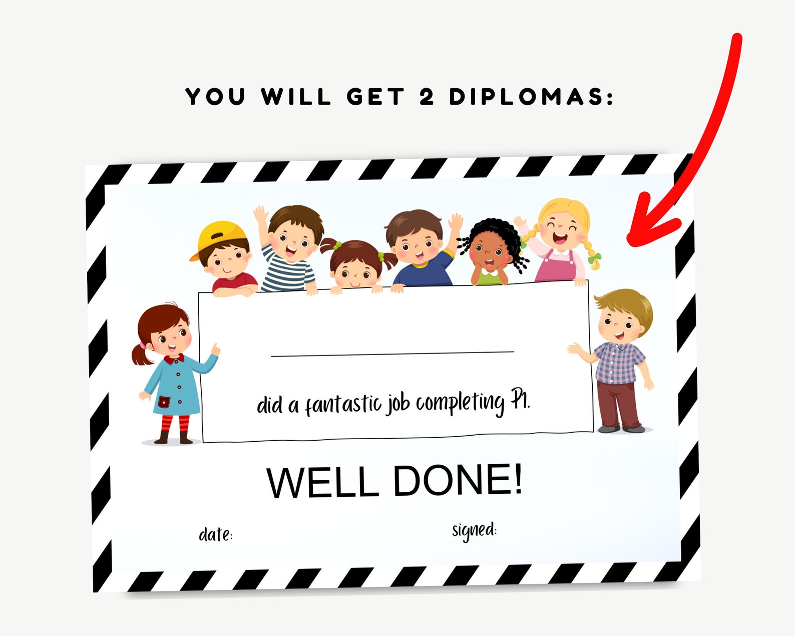 PRINTABLE P1 School Diploma A4 Template PDF Primary School Certificate ...