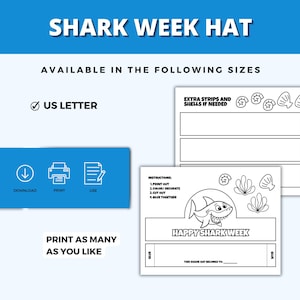 Shark Hat Band Shark Crown - Shark Week Activities Shark Craft ...