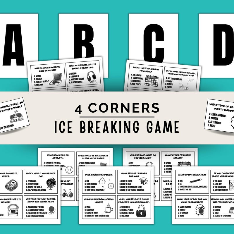 Teacher 4 Corners Game - Etsy