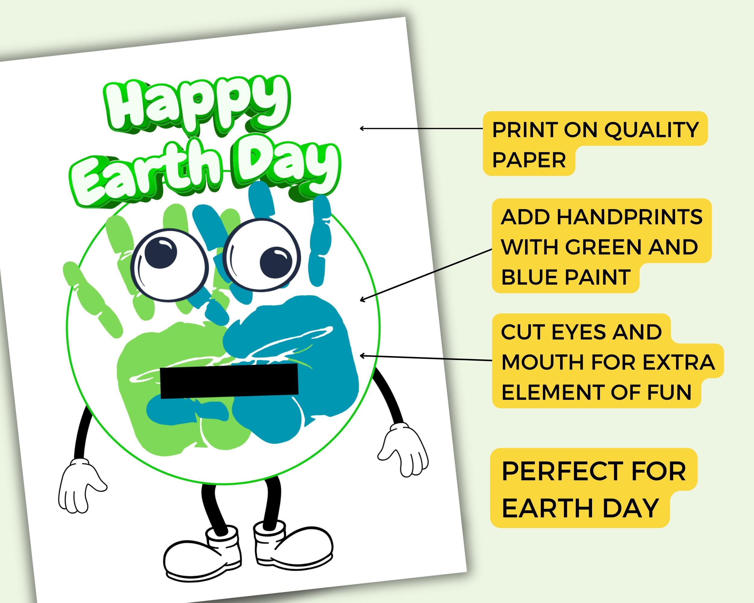 Earth Day Printable Activity Handprint Art, Earth Day Activity Sheets ...
