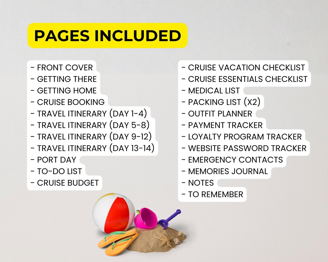 Cruise Planner Printable, Cruise Itinerary & Travel Checklist, Cruise ...