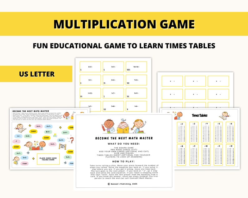 Printable Multiplication Board Game With Multiplication Chart, Fun ...