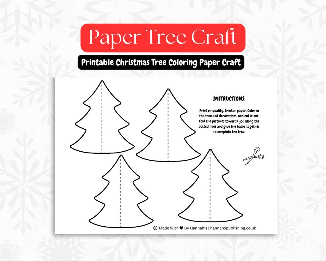 Standing Paper Christmas Tree - Printable Christmas Tree Template - 3D ...