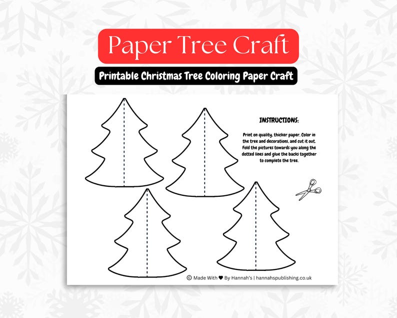 Standing Paper Christmas Tree - Printable Christmas Tree Template - 3D ...