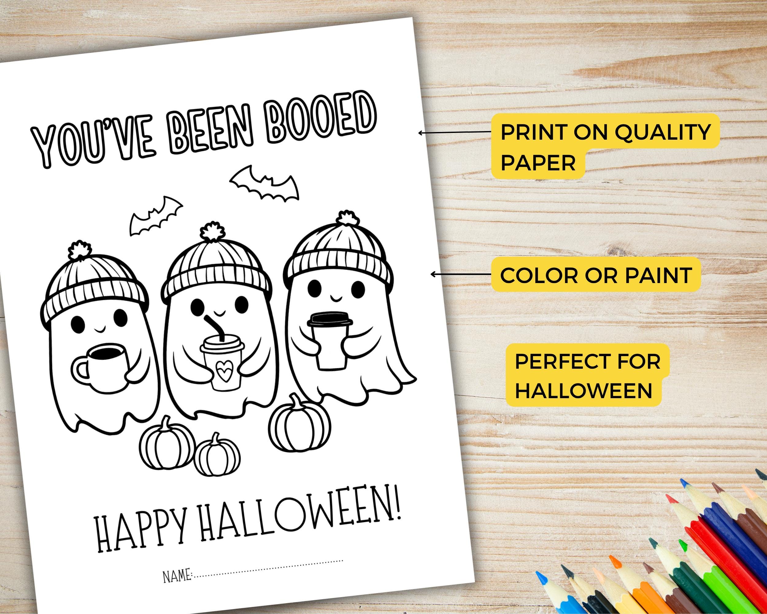 Pumpkin Coloring Printable PDF You've Been Booed Printable Ghost ...