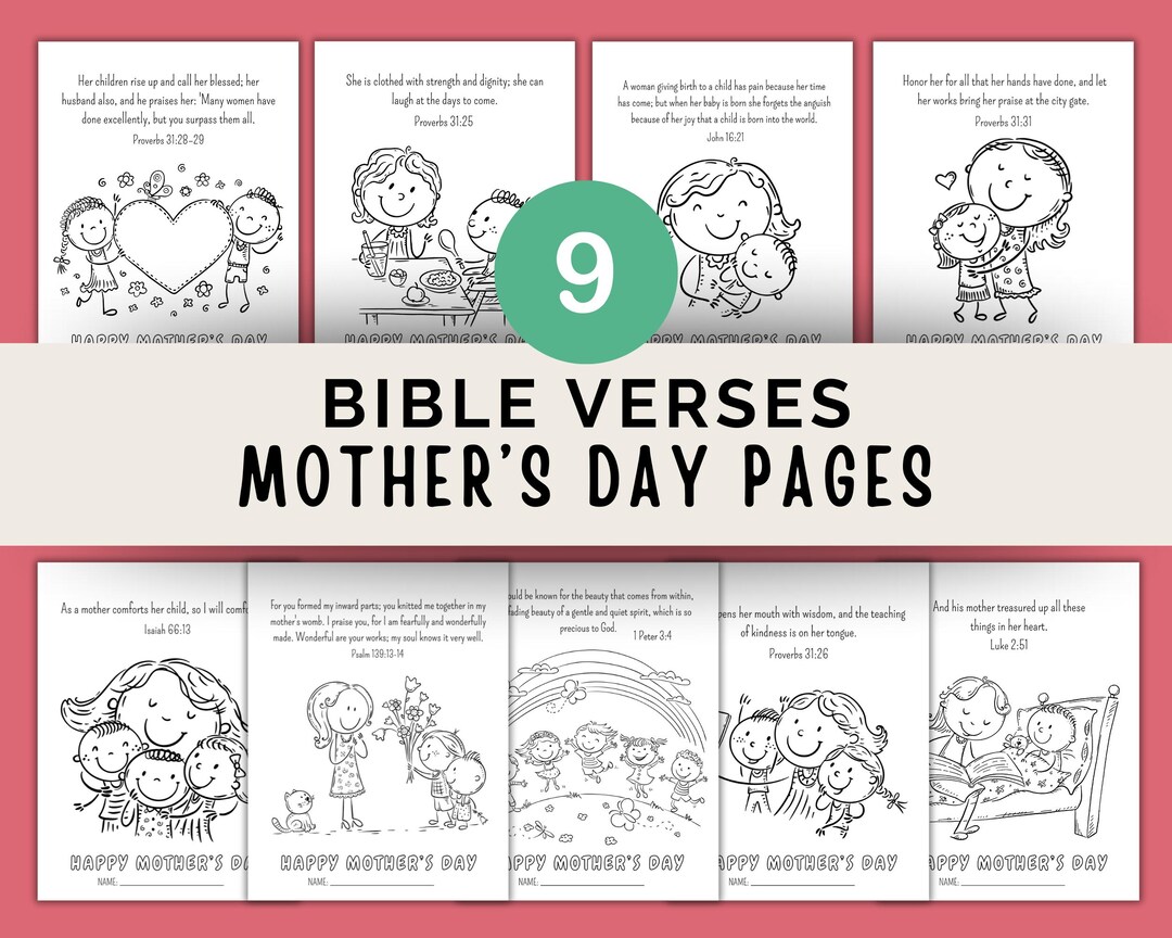 Mother's Day Bible Verse Printable for Kids, Religious Mother's Day ...