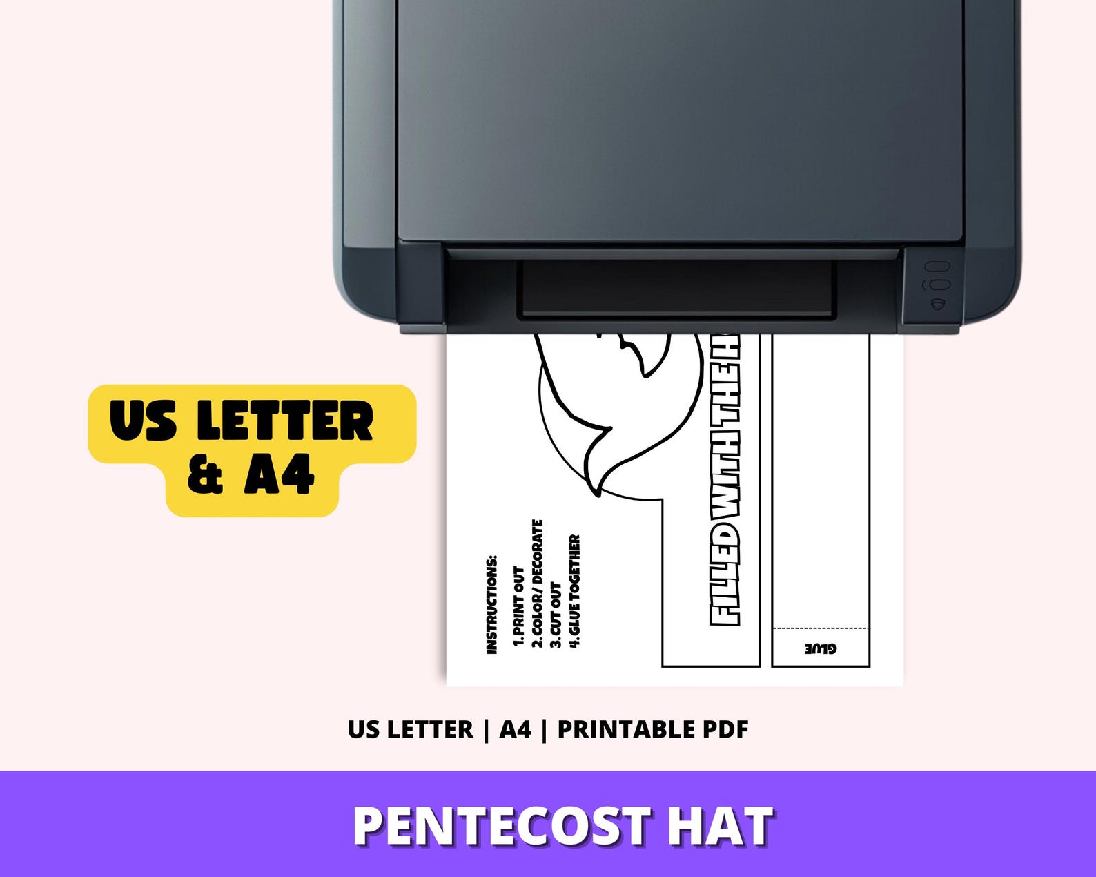 Pentecost Crown Headband Bible Activity for Kids Paper Hat Printable ...