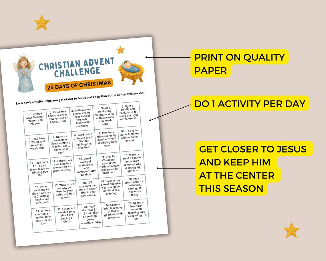 Calendário do Advento Cristão 2026 com Ideias para Crianças e ...