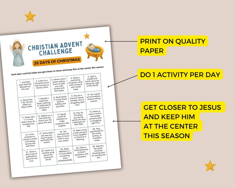 Christian Advent Calendar 2026 With Idea Prompts for Kids Teens, 25 ...