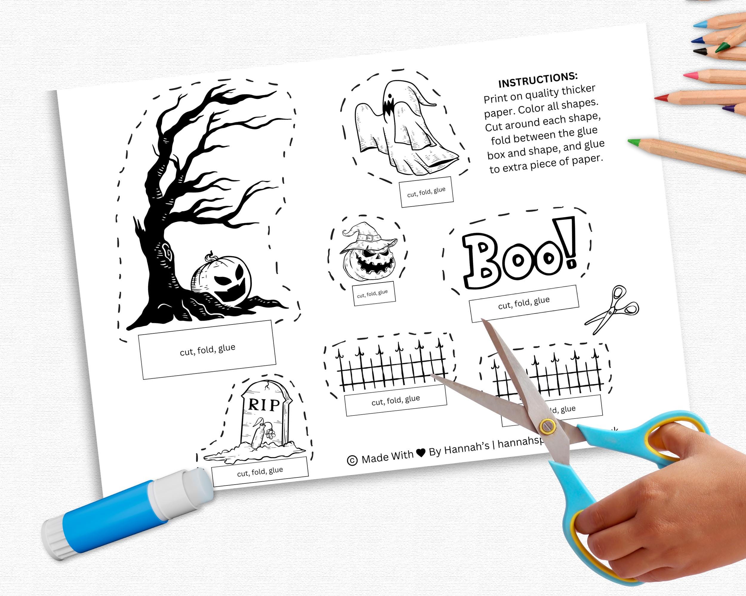 Haunted Halloween Craft Kit Printable - Kids' Halloween Craft Activity ...