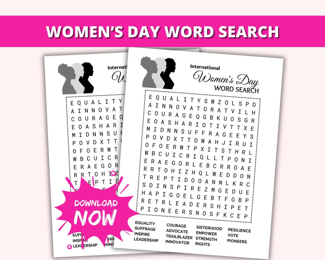 Printable International Women's Day Word Search Activity, Womens Day ...