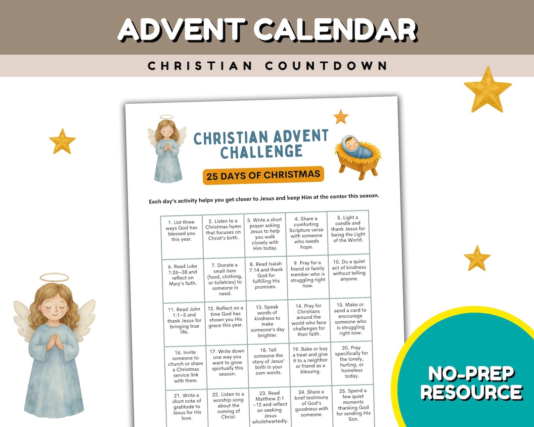 Christian Advent Calendar 2026 With Idea Prompts for Kids Teens, 25 ...