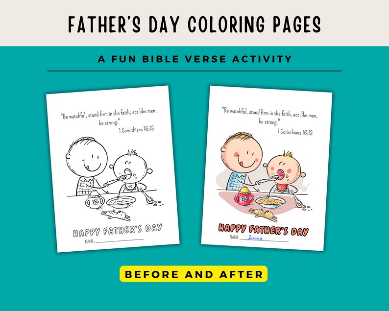 Printable Fathers Day Religious Craft Bible Verse Fathers Day Gift From ...