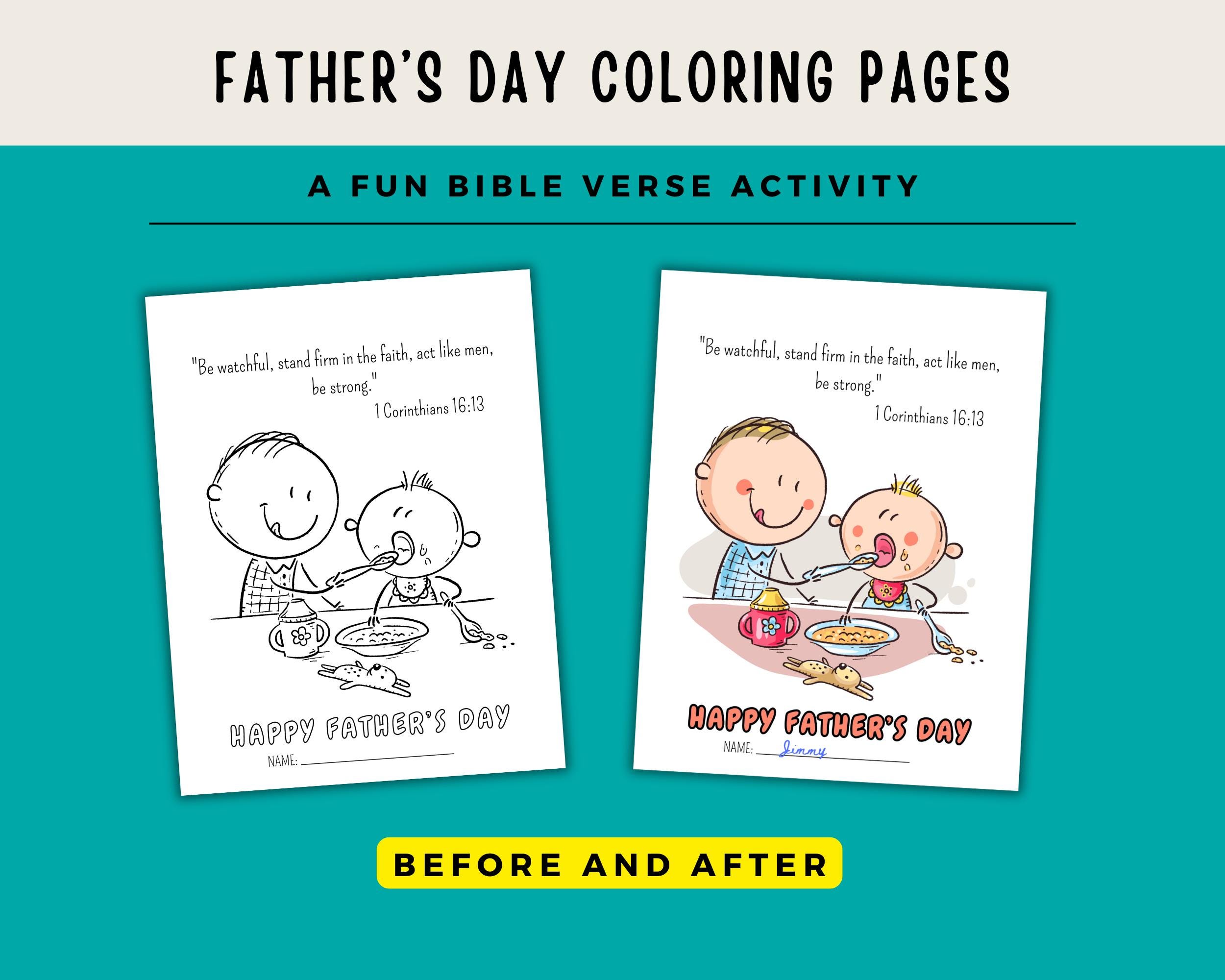 Printable Fathers Day Religious Craft Bible Verse Fathers Day Gift From ...