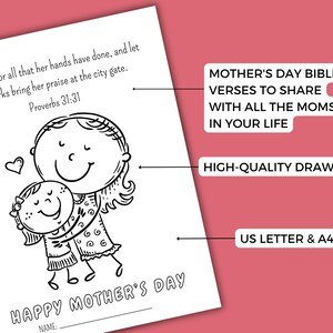 Mother's Day Bible Verse Printable for Kids, Religious Mother's Day ...