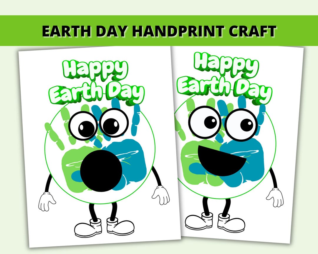 Earth Day Printable Activity Handprint Art, Earth Day Activity Sheets ...
