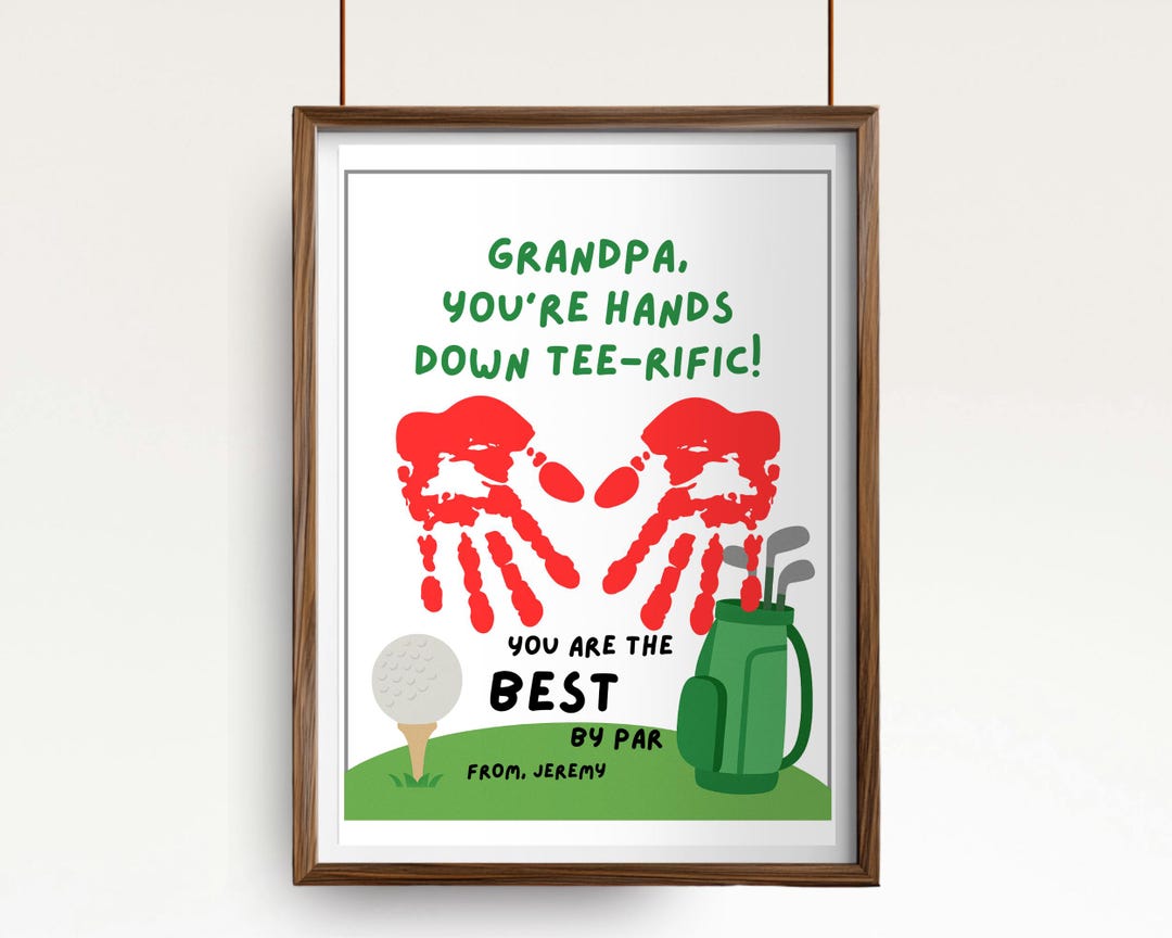 Grandpa Golf Handprint Craft With Poem, Grandparents Day Handprint ...