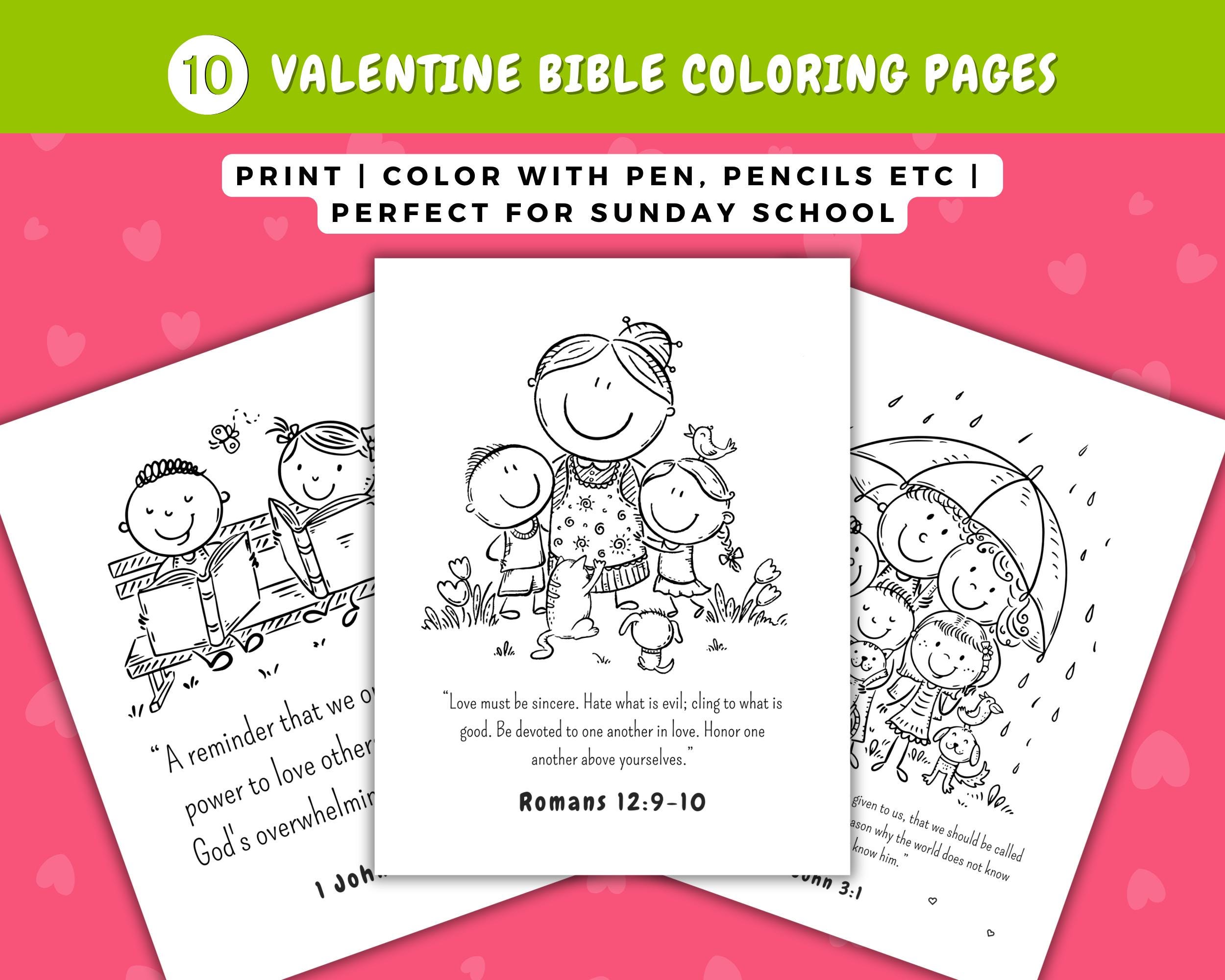 Christian Valentine Bible Coloring Pages, Valentines Christian Bible ...
