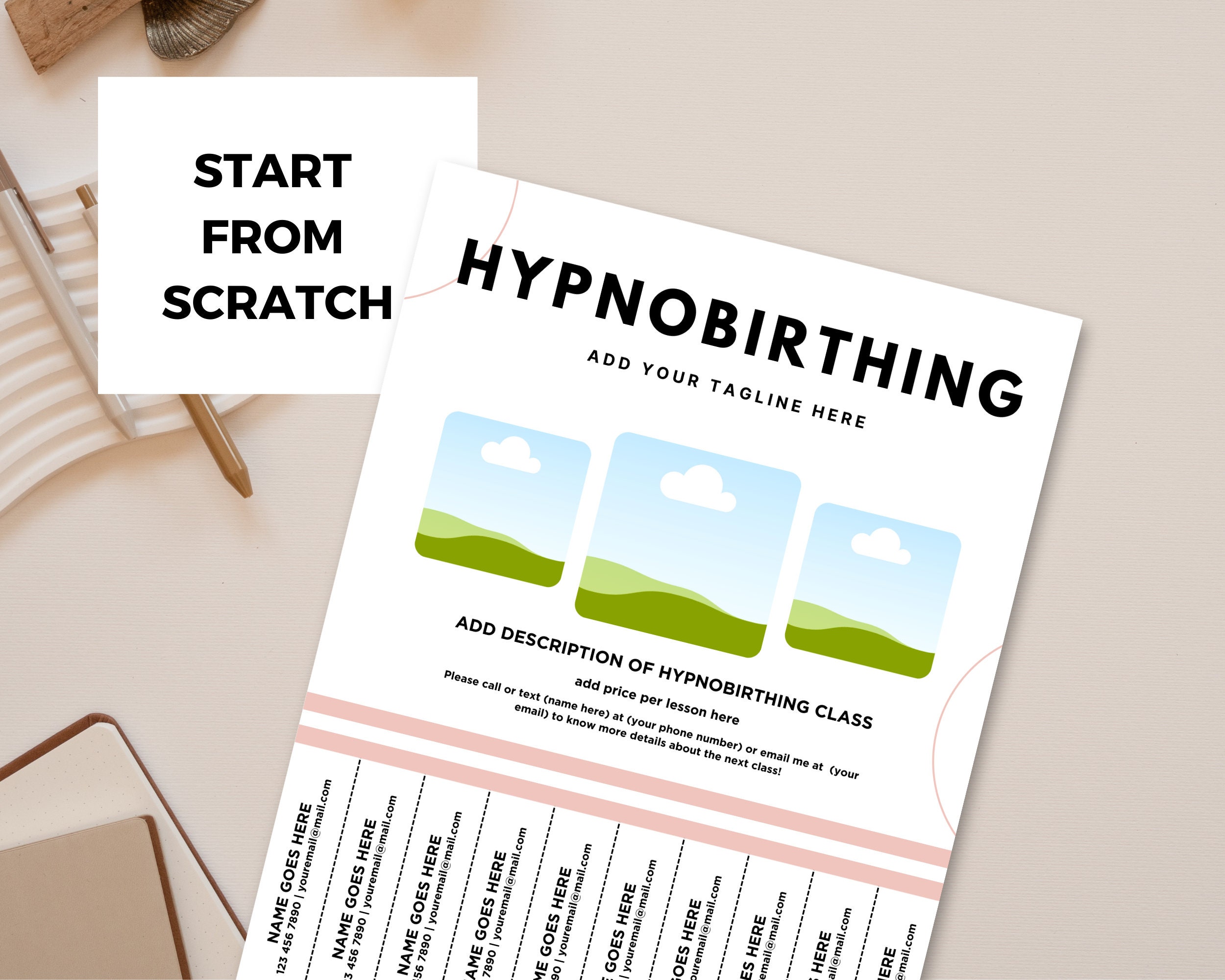 Editable Hypnobirthing Flyer Template - Antenatal Classes Business ...