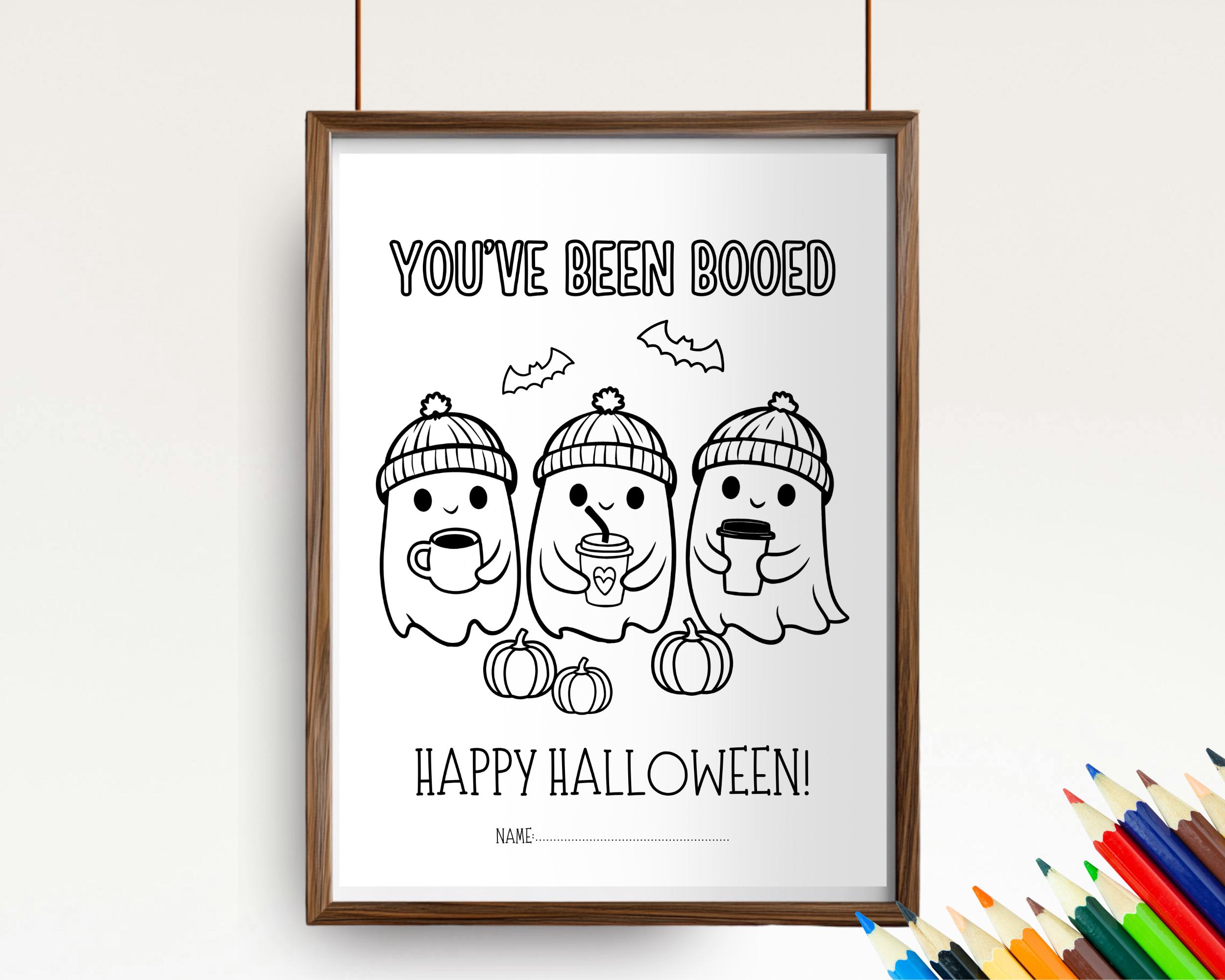 Pumpkin Coloring Printable PDF You've Been Booed Printable Ghost ...