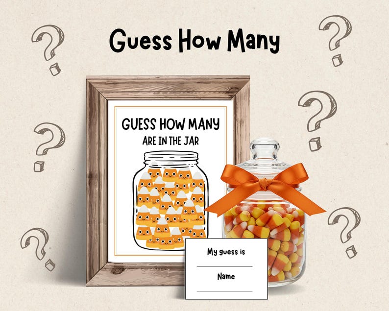 Candy Corn Guessing Game, Guessing Game Printable, Guess How Many ...