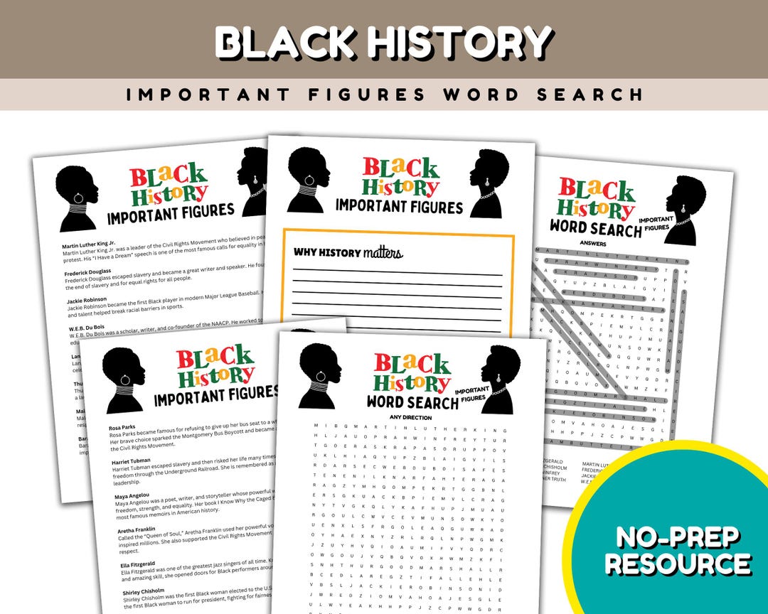 Black History Month Hidden Figures Word Search & Mini Biographies ...