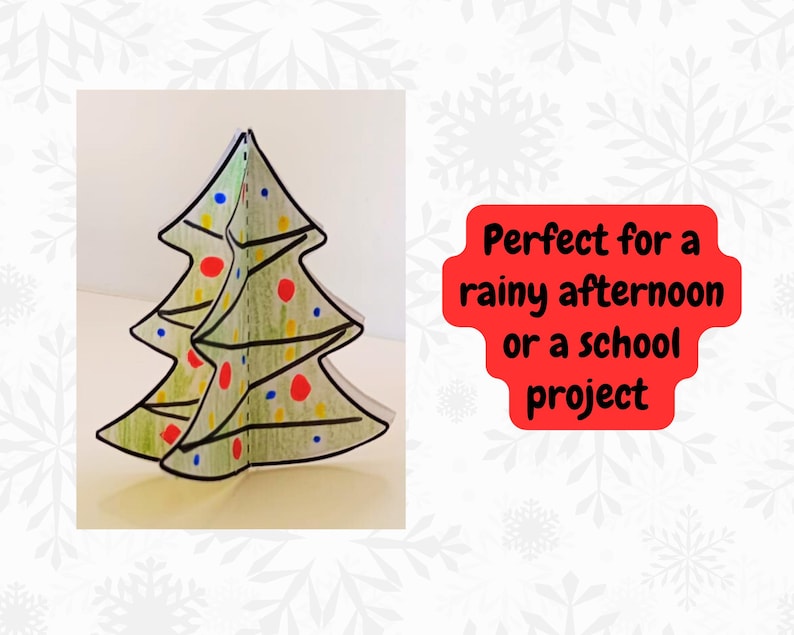 Standing Paper Christmas Tree - Printable Christmas Tree Template - 3D ...