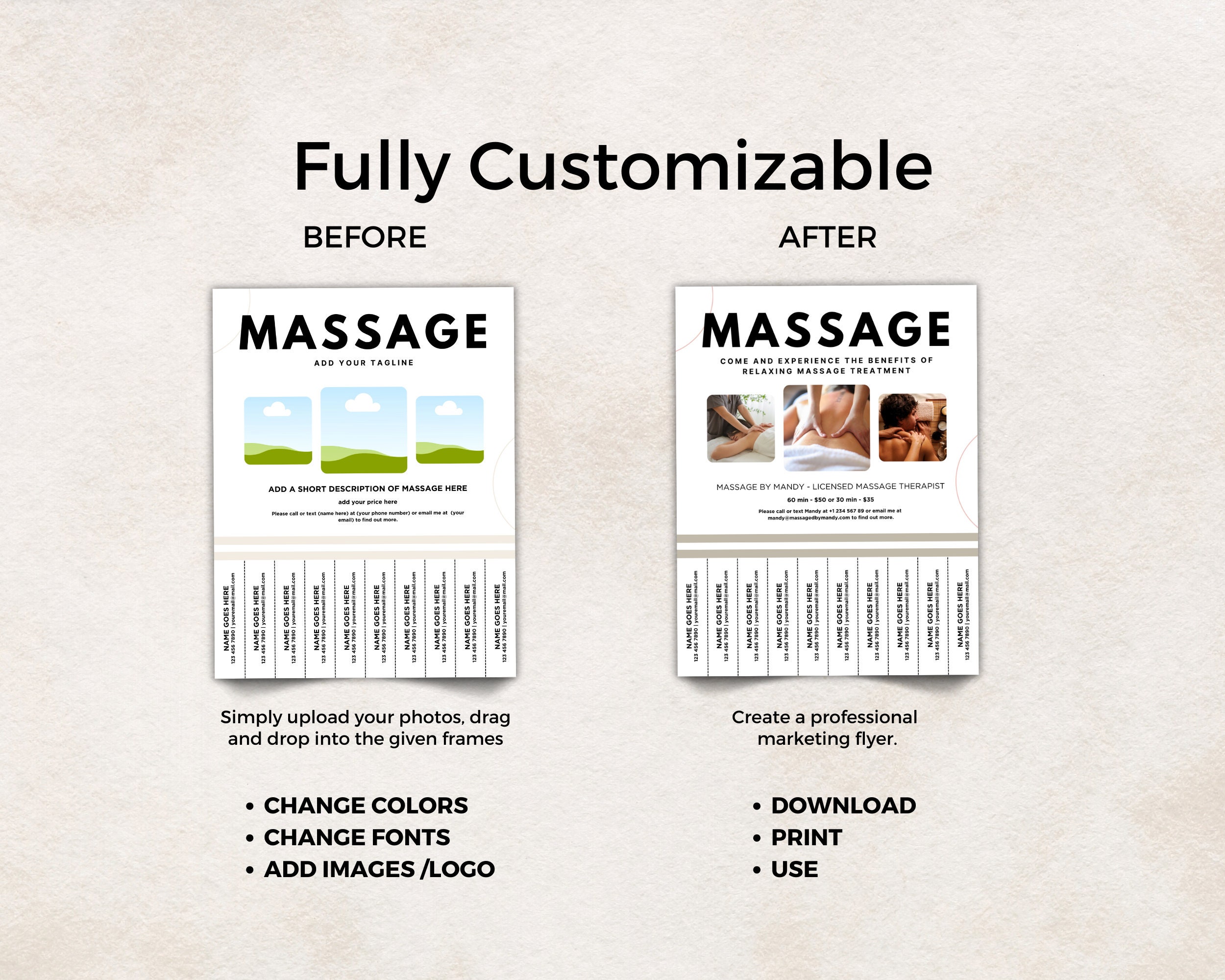 Editable Massage Flyer Templates - Massage Therapist Business Flyer ...