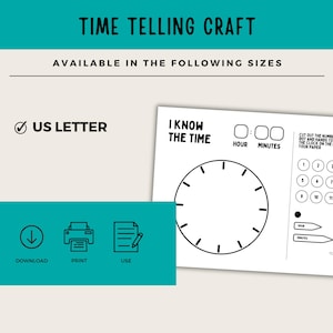 Telling Time Craft, Time Telling Clock Craft Activities, Lifeskills ...