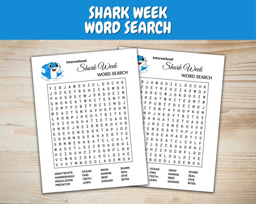 Shark Week Activities Word Search - Shark Week Science Printable 3rd ...