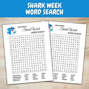 Shark Week Activities Word Search - Shark Week Science Printable 3rd ...