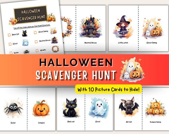 Halloween Scavenger Hunt Printable, Halloween Kids Activity, Halloween ...