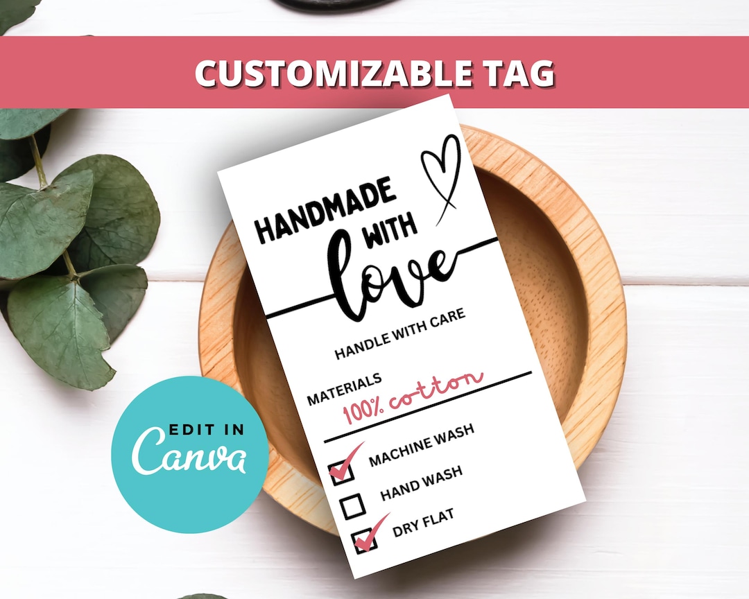Editable Crochet Tags Template, Printable Knitting and Handmade Tags ...