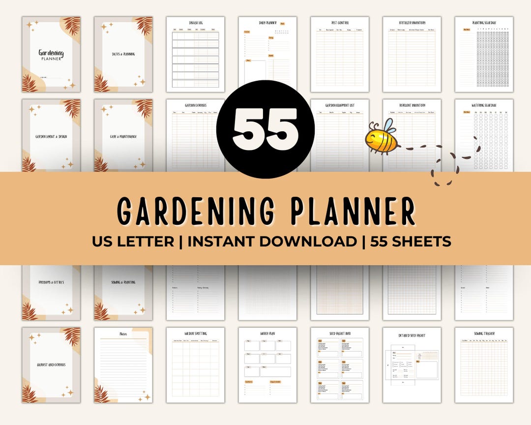 Gardening Planner Printable, Garden Essentials, Edible Gardening Journal, Checklist and ...