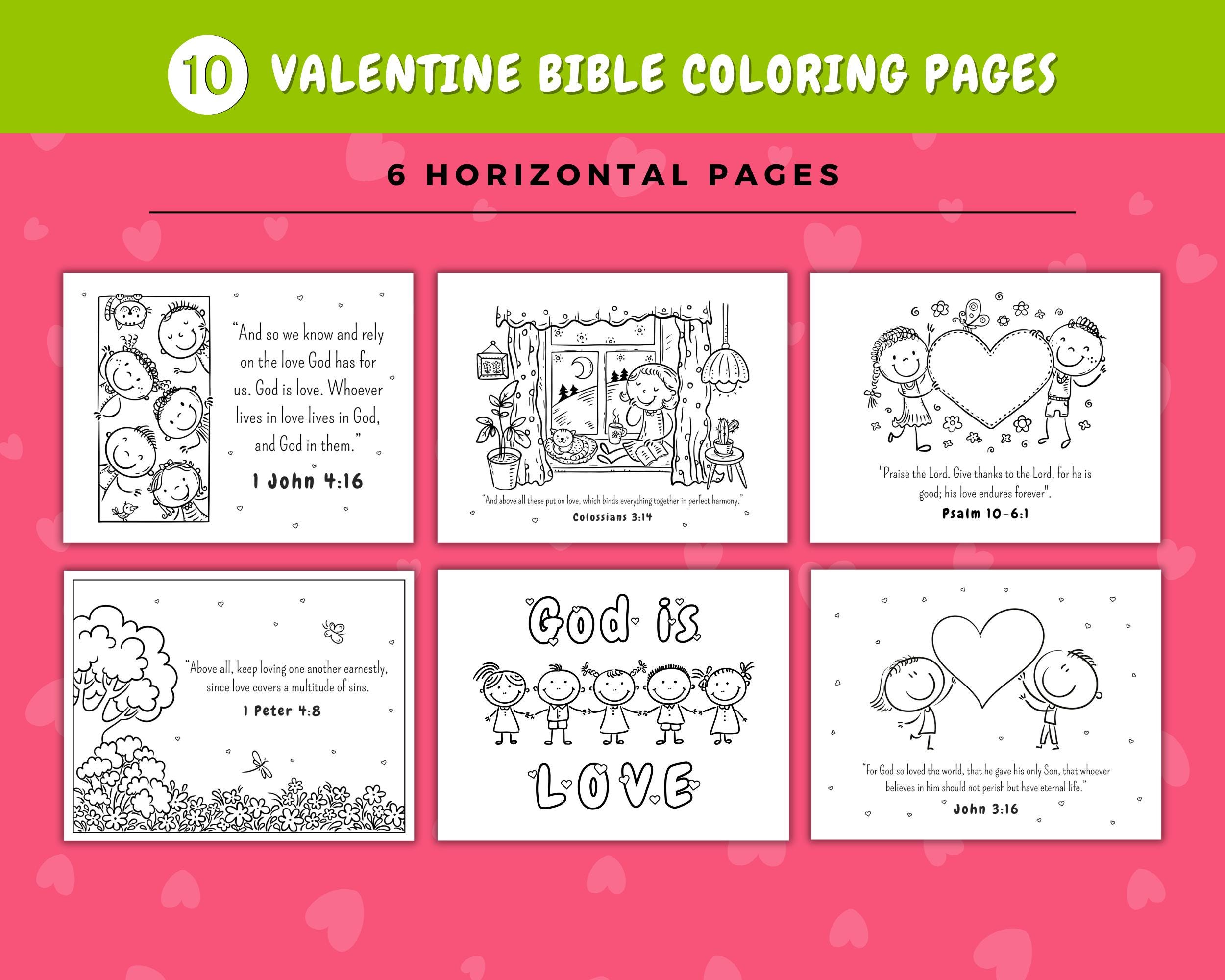 Christian Valentine Bible Coloring Pages, Valentines Christian Bible ...