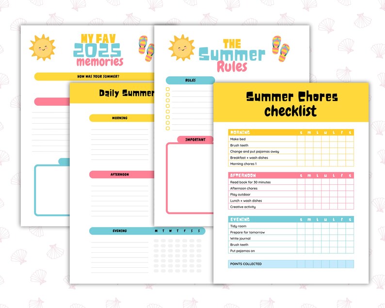 2025 Summer Journal Bundle, Printable Summer Break Planner, Fun Summer ...