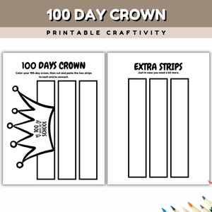 100th Day of School Paper Crown Coloring Activity Printable | I Crushed ...
