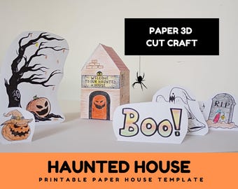 Haunted Halloween Craft Kit Printable - Kids' Halloween Craft Activity ...