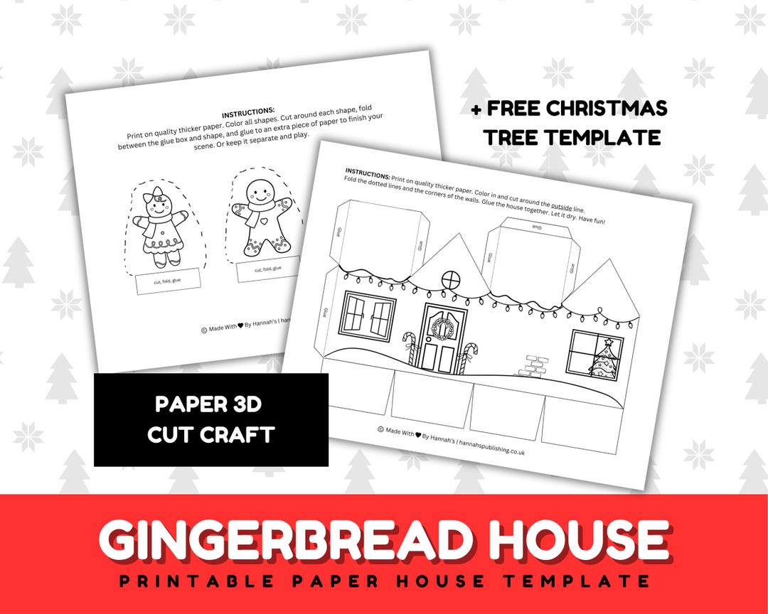 Gingerbread Paper House Kids' Christmas Craft: Paper House PDF | Fun ...