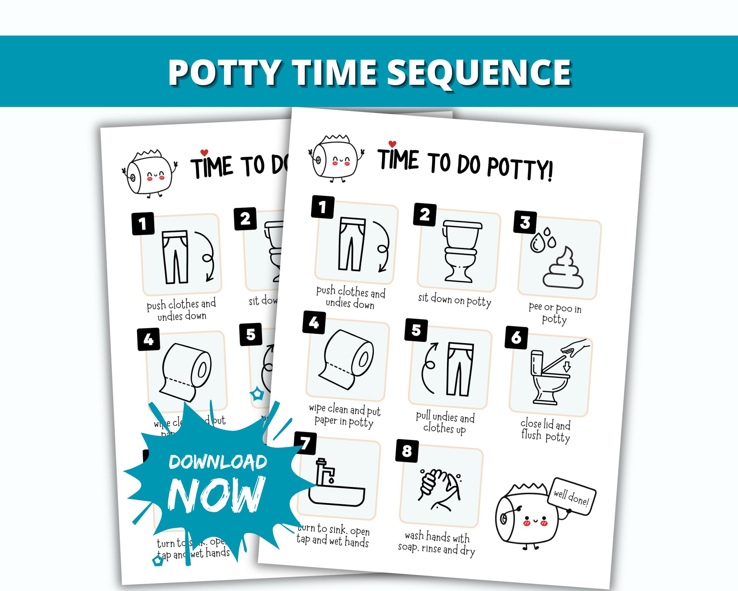Potty Time Sequence Printable, Potty Training Guide, Potty Training ...