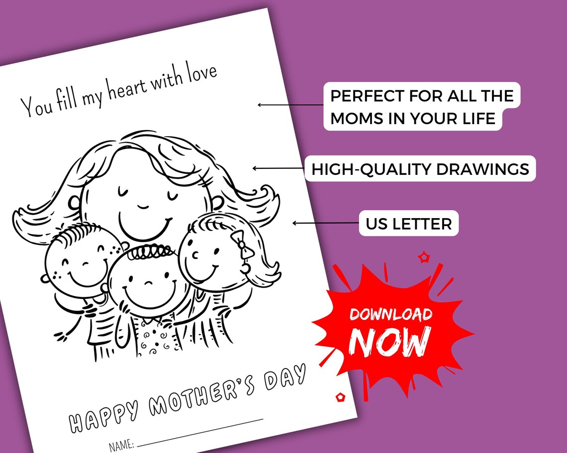 Mother's Day Printable Coloring Sheets for Kids All About My Mom ...
