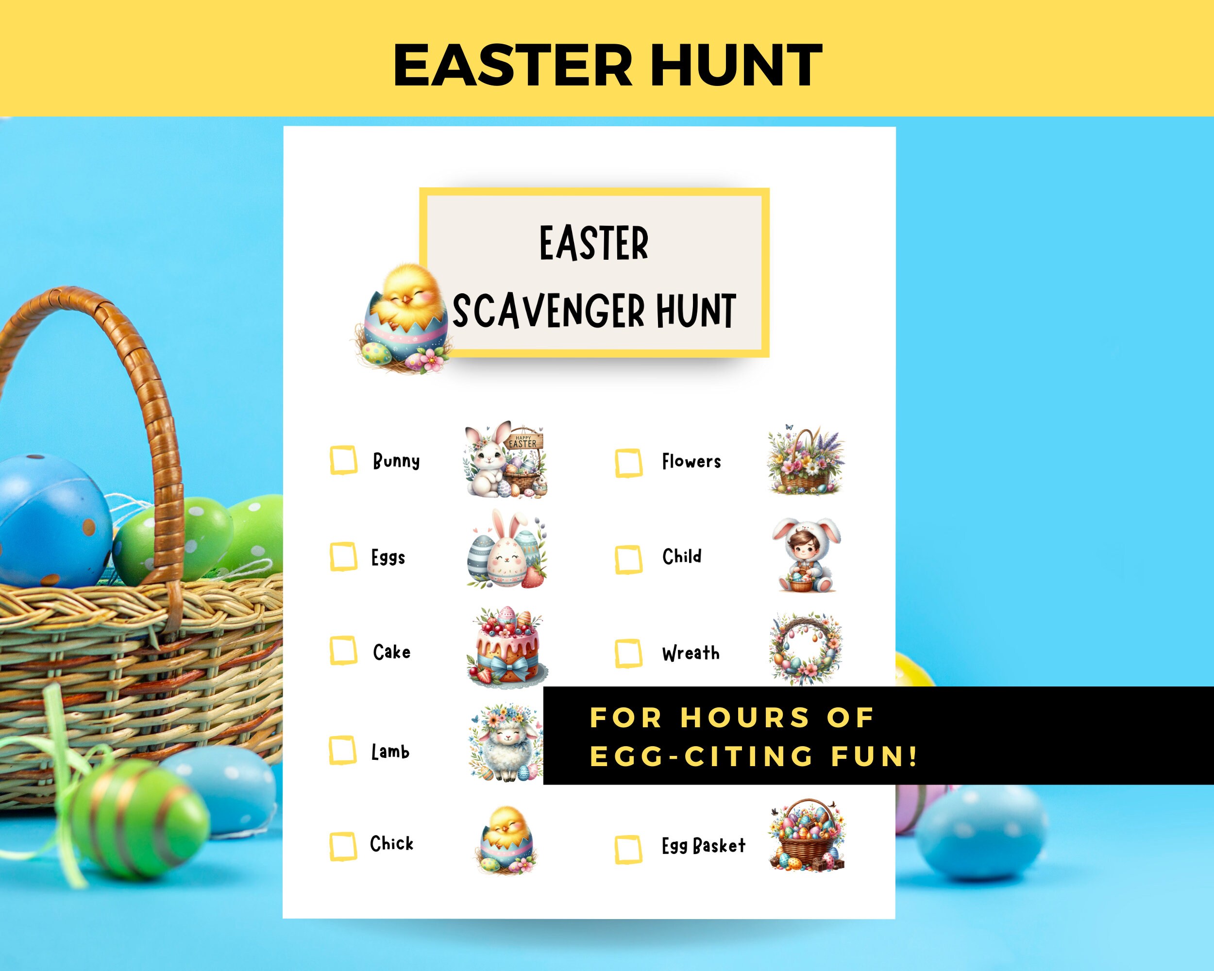 Easter Scavenger Hunt Printable for Kids: Egg-citing Family Fun Instant ...