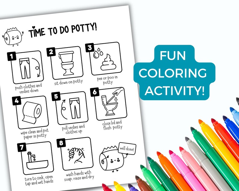 Potty Time Sequence Printable, Potty Training Guide, Potty Training ...