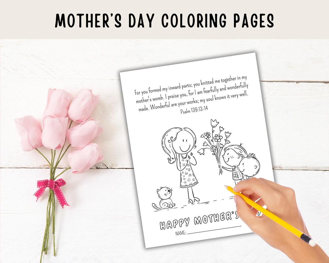 Mother's Day Bible Verse Printable for Kids, Religious Mother's Day ...